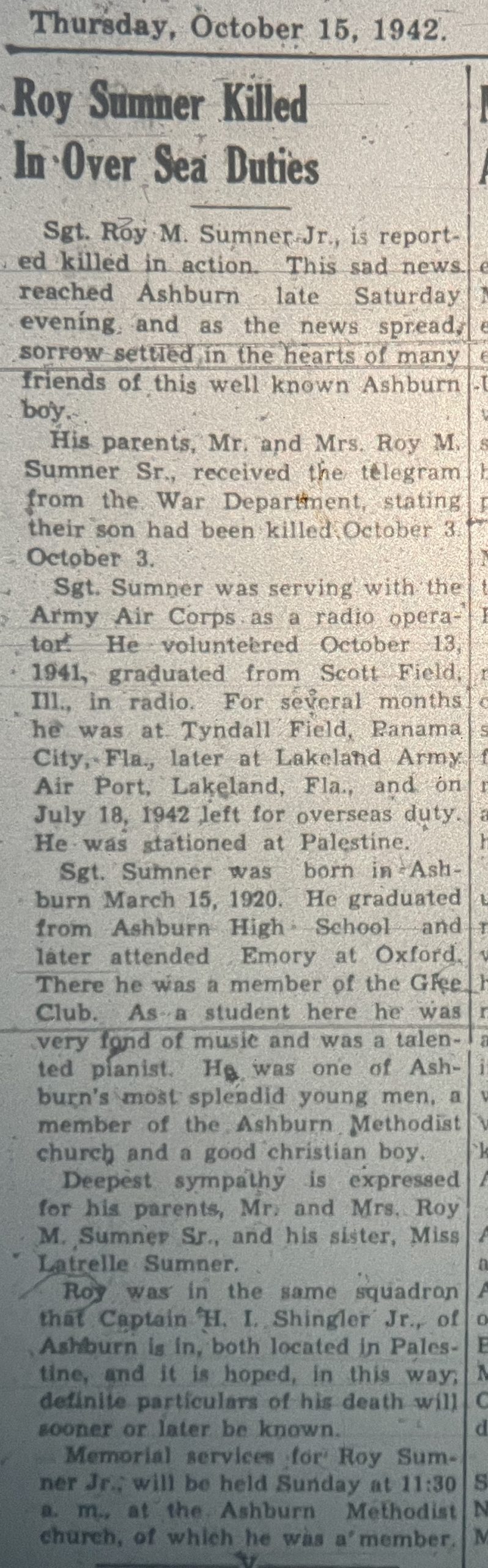 Remembering Roy Sumner Jr.